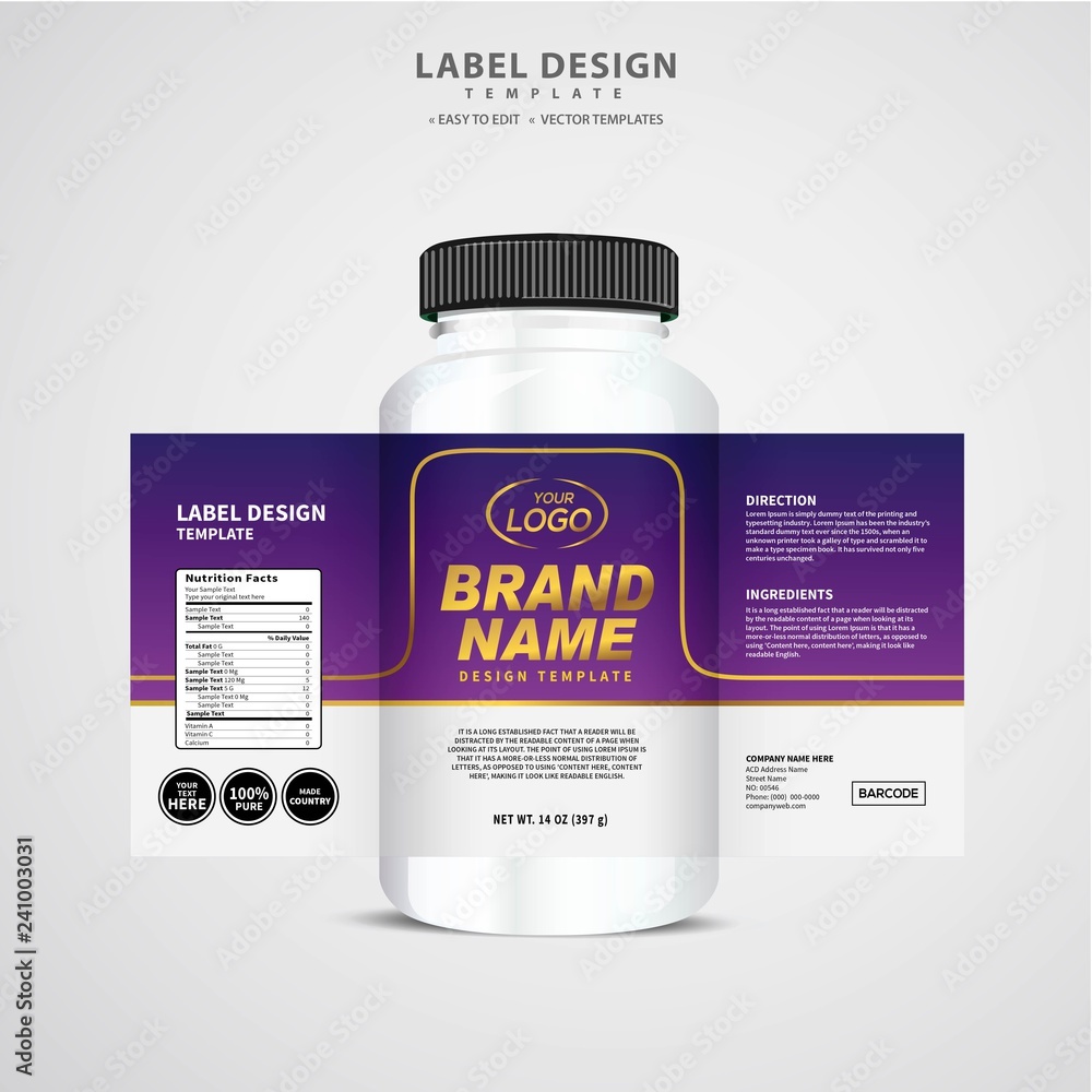 Bottle label, Package template design, Label design, mock up design ...