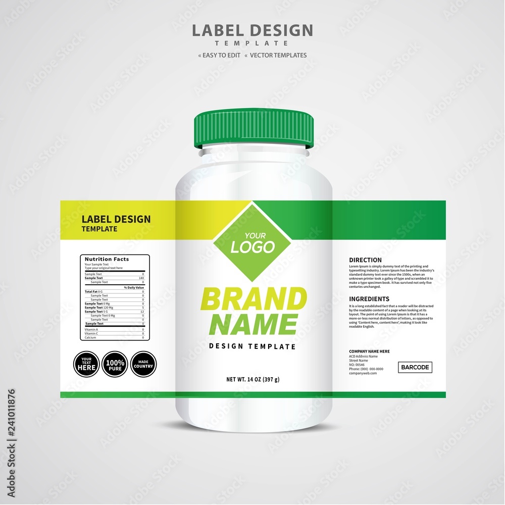 Bottle label, Package template design, Label design, mock up design ...