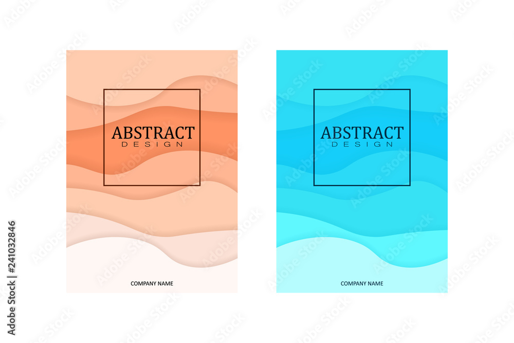 A4 Art Wavy Book Cover Design Template. Good for Portfolio, Brochure ...