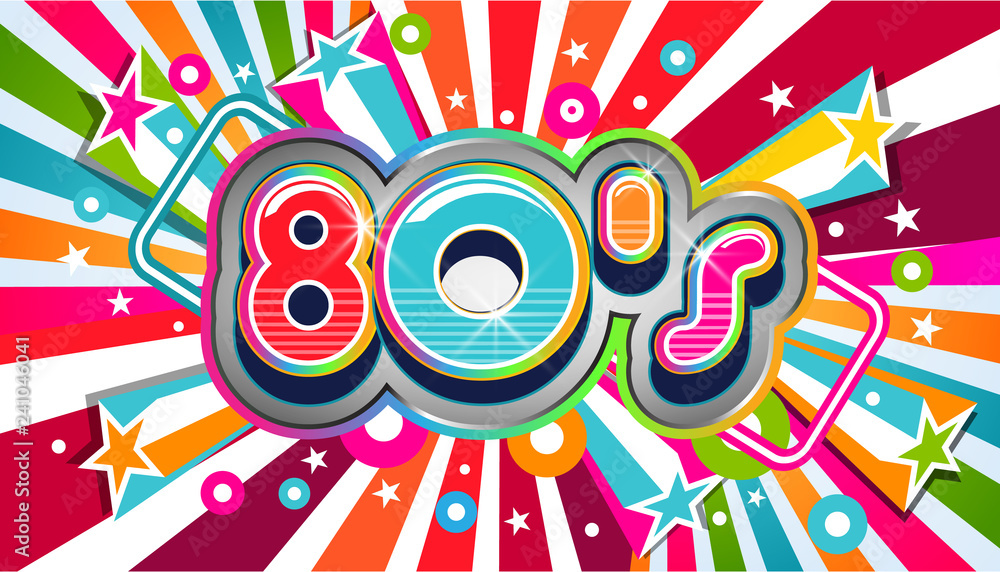80s Vintage Party Background Illustration Stock Vector | Adobe Stock