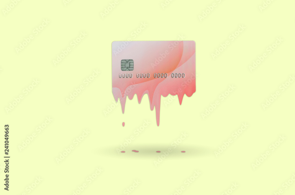 Card expires soon concept. Melted credit card Stock Photo | Adobe Stock