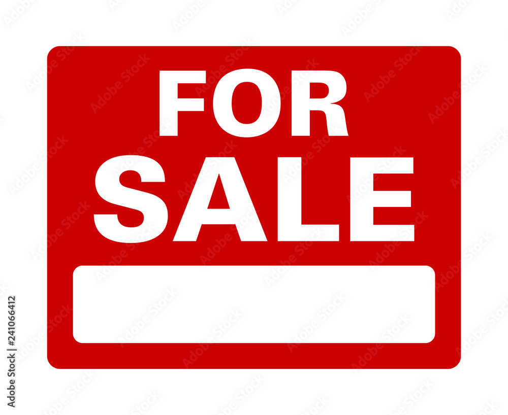 Red for sale sign with black space flat vector sign for print Stock ...