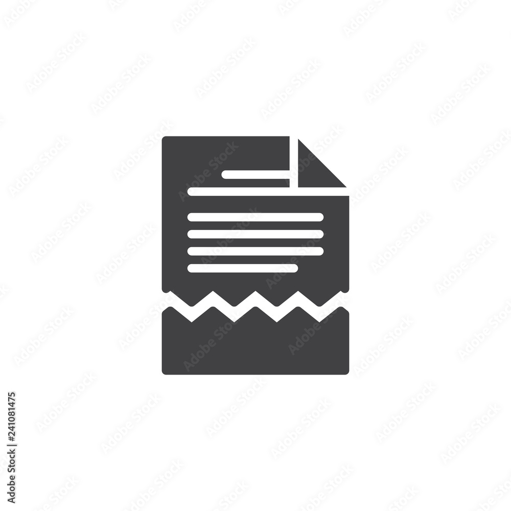Corrupted file document vector icon. filled flat sign for mobile ...
