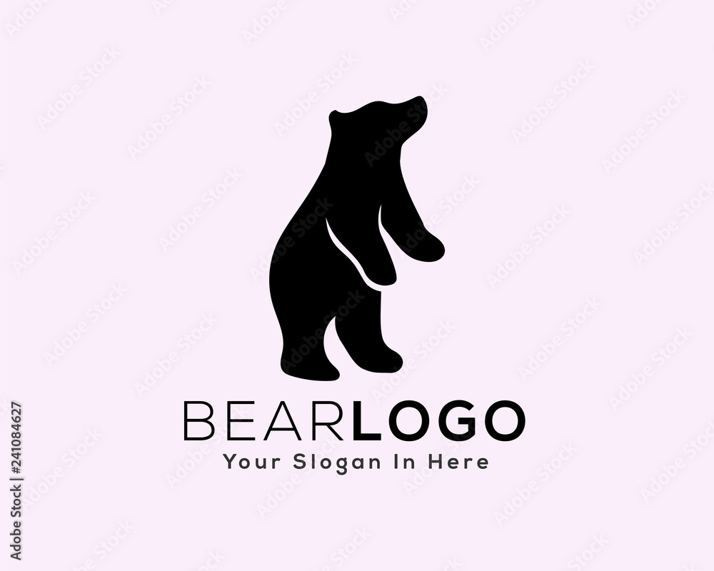 Standing bear performance logo design inspiration Stock Vector | Adobe ...