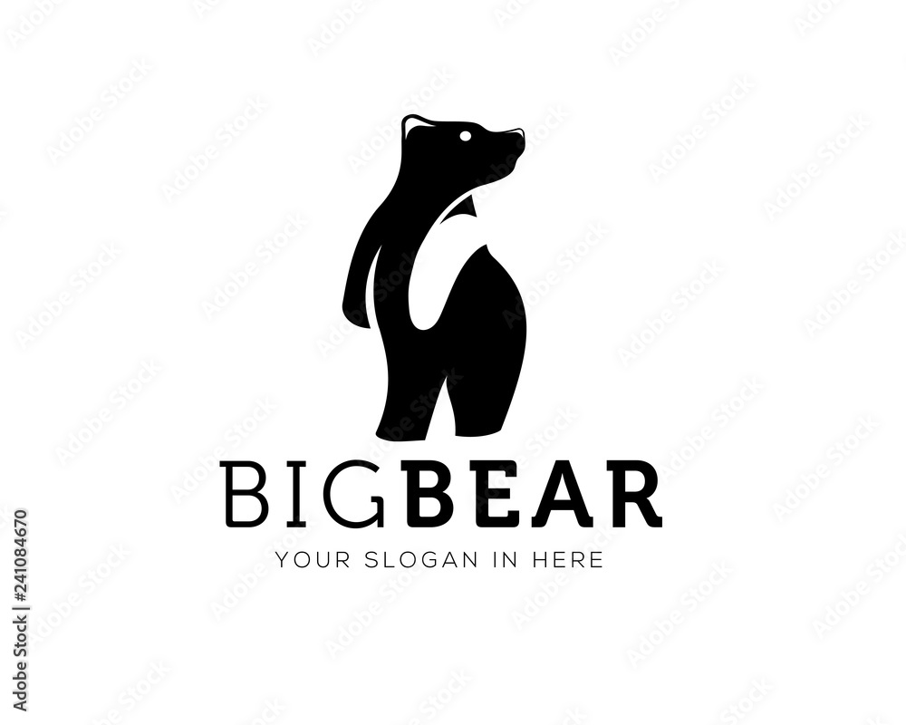 Standing bear show logo design inspiration Stock Vector | Adobe Stock