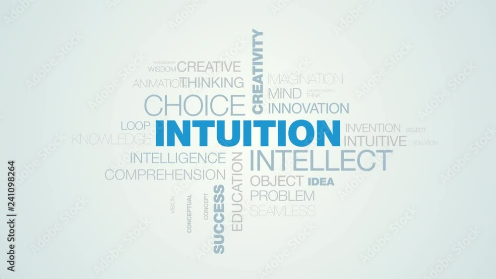 intuition intellect choice creativity acumen word cloud apear on the ...