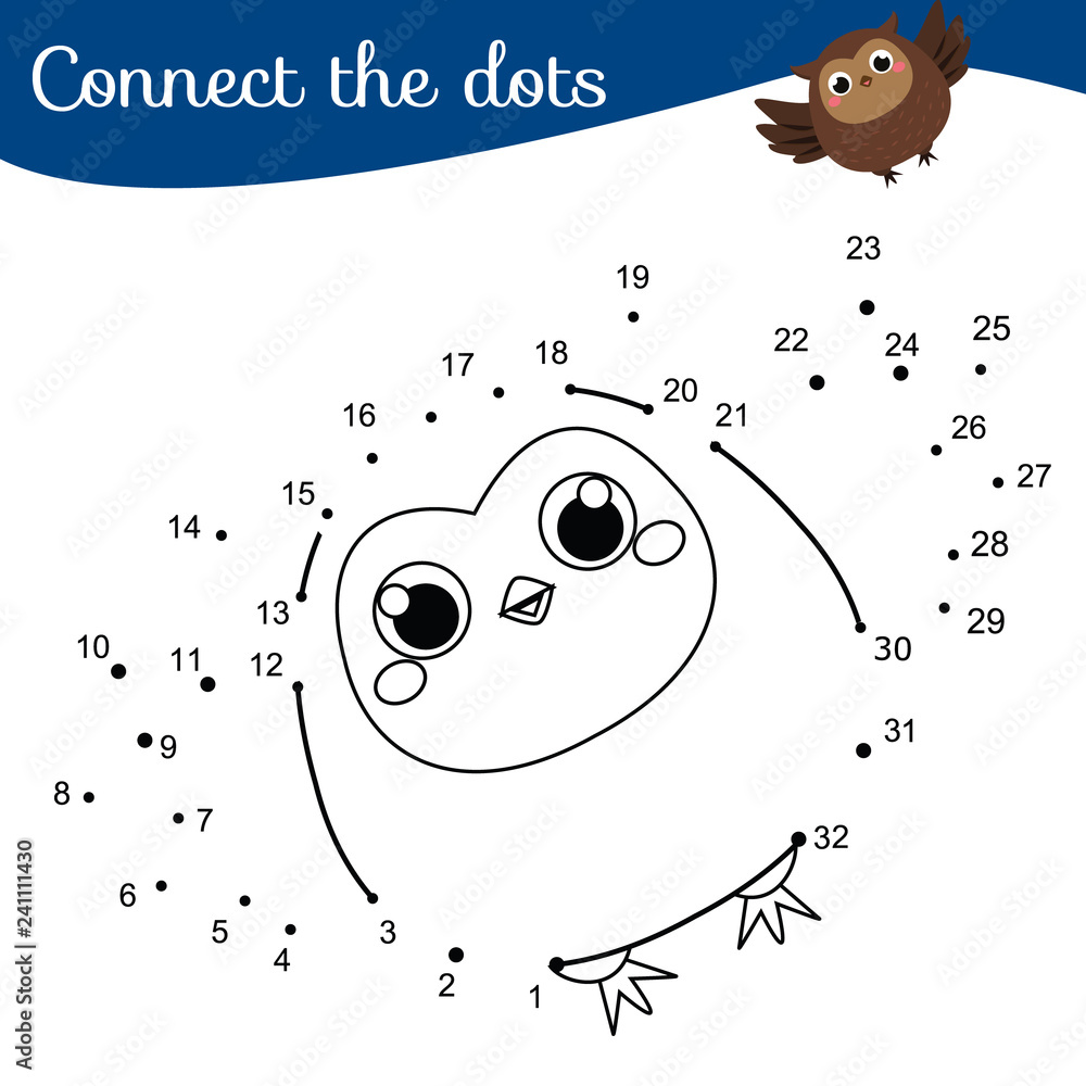 Children educational game. Connect dots by numbers. Dot to dot page ...