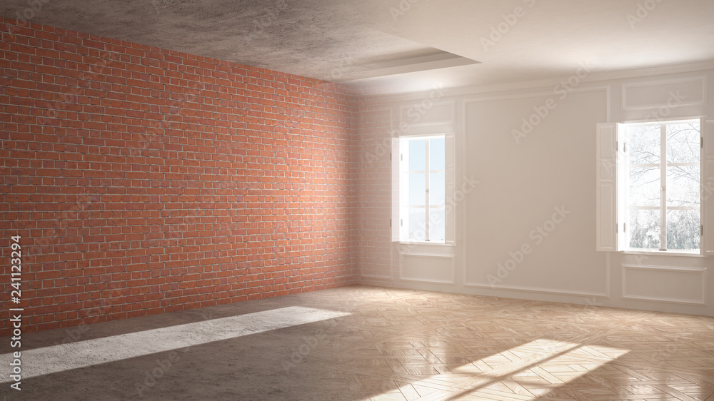 Interior design renovation, before and after, repair and wall painting ...