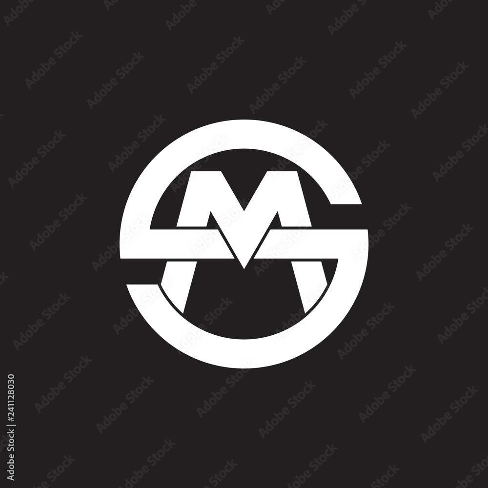 letter sm linked geometric logo vector Stock Vector | Adobe Stock