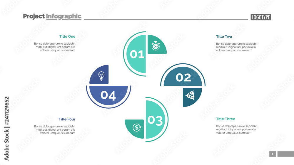 Cycle chart with four elements. Step diagram, process chart, layout ...
