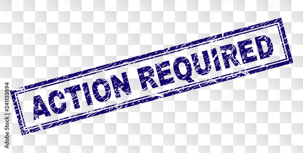 ACTION REQUIRED stamp seal print with rubber print style and double ...
