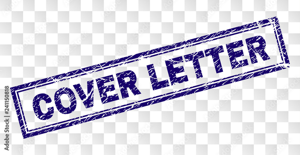 COVER LETTER stamp seal print with corroded style and double framed ...