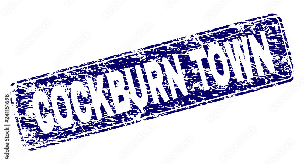 COCKBURN TOWN stamp seal watermark with grunge texture. Seal shape is a ...