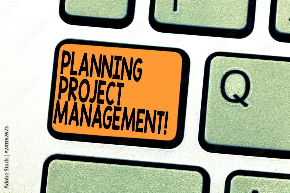 Text sign showing Planning Project Management. Conceptual photo use of ...