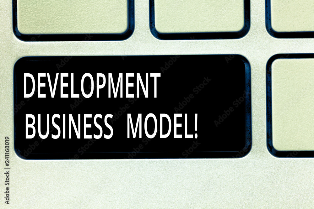 Writing note showing Development Business Model. Business photo ...