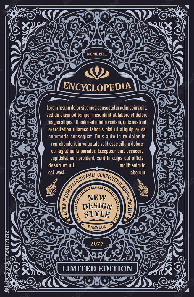 Vintage label for packing or book cover design Stock Vector | Adobe Stock