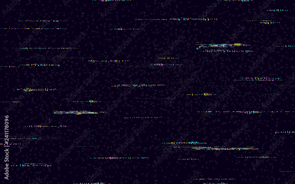 Glitch background with color distortion lines. Television noise effect ...