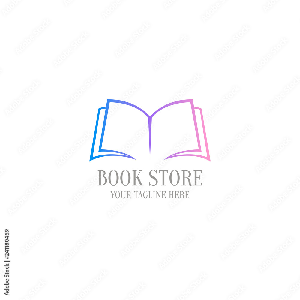 Bookstore Logo template. Design logo open book. Stock Vector | Adobe Stock