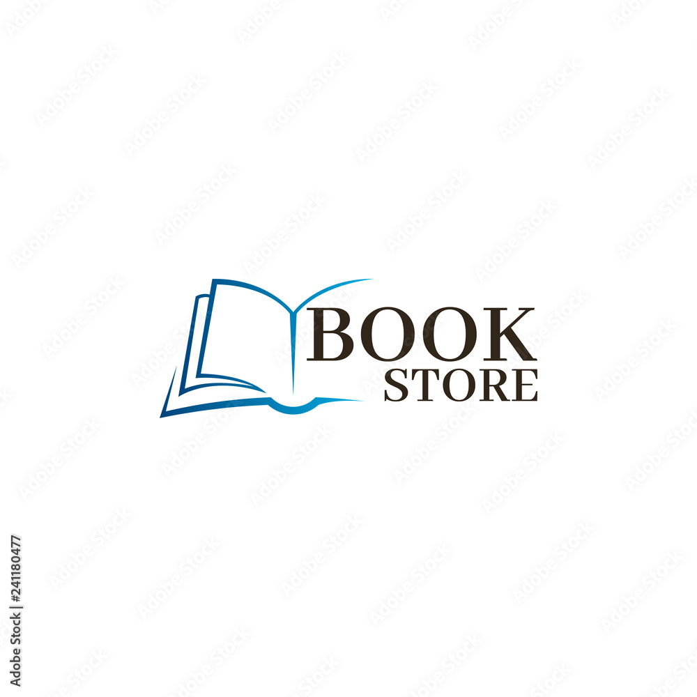 Bookstore Logo template. Design logo open book. Stock Vector | Adobe Stock