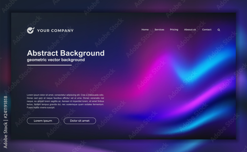 Trendy abstract liquid background for your landing page design. Minimal ...