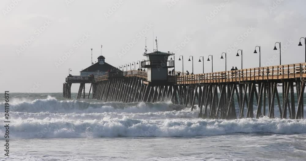 Ocean pier Oceanside California Pacific waves surf. Pier originally ...