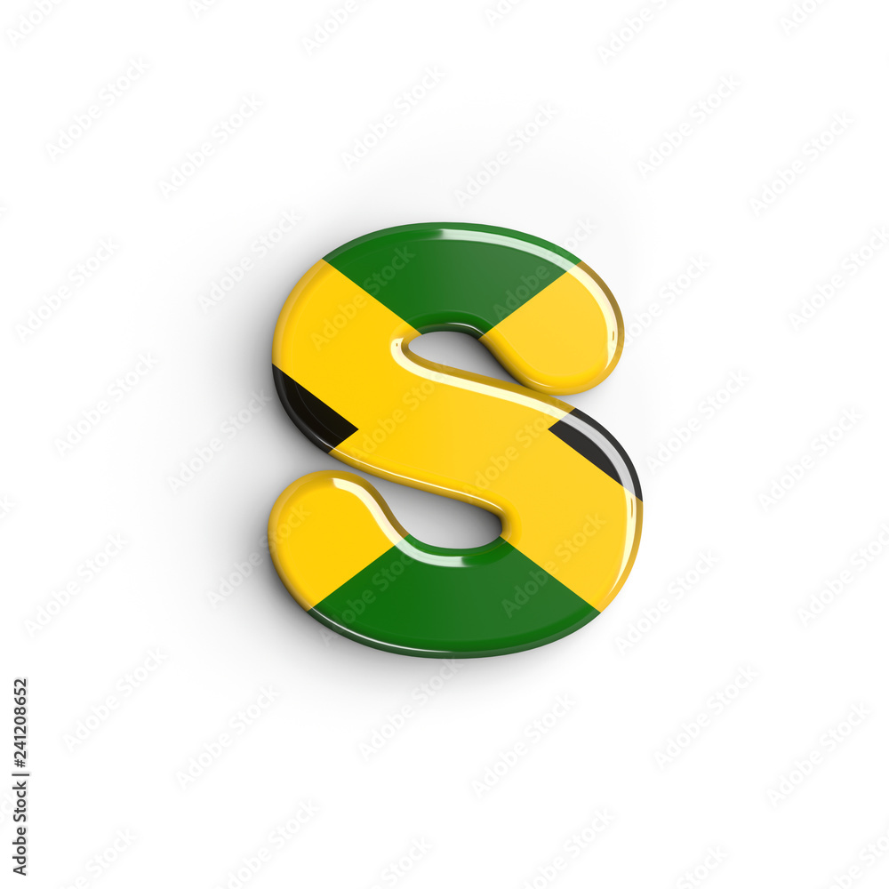 Jamaica letter S - Lowercase 3d Jamaican flag font - Jamaica, Kingston ...