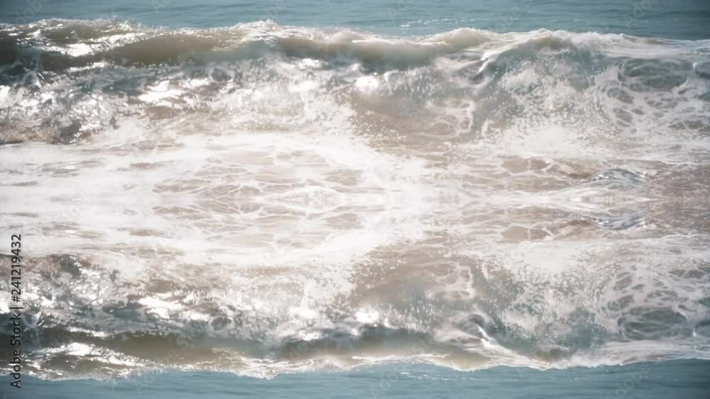 Ocean Waves Reverse Motion Mirror Effect. Ocean waves top view mirror ...