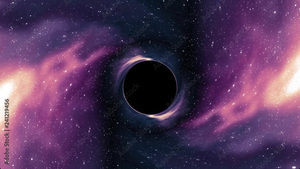 Black hole pulls in nebula star space time funnel pit seamless loop ...