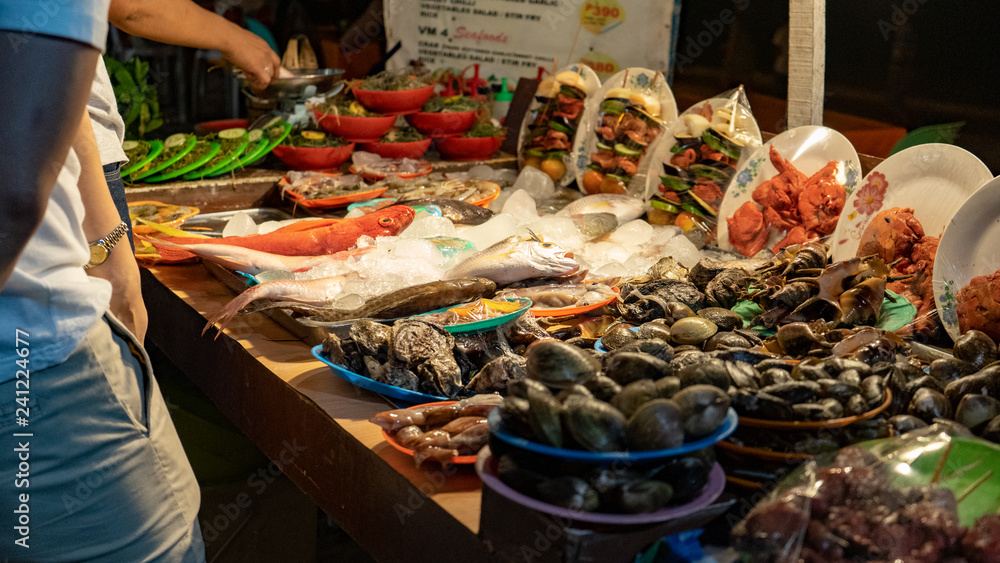 Seafood in a local market, bohol island, the philippines, Asia Stock ...