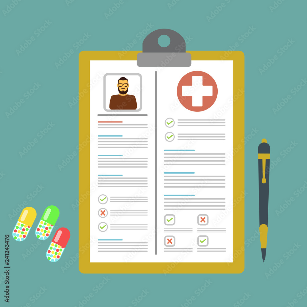 The concept of medication, prescription of medicines. Filling the ...