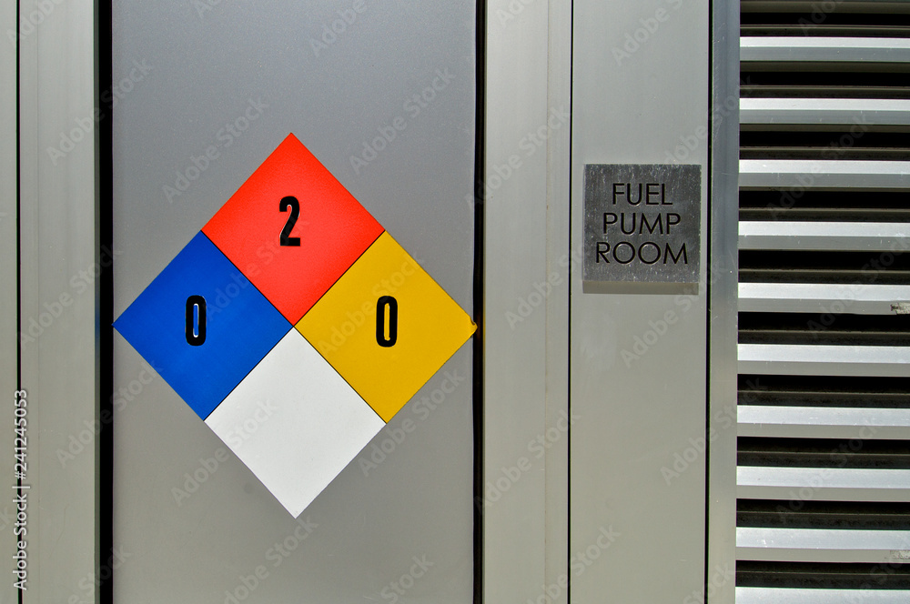 Hazard Diamond Warning Sign by the National Fire Protection Association ...