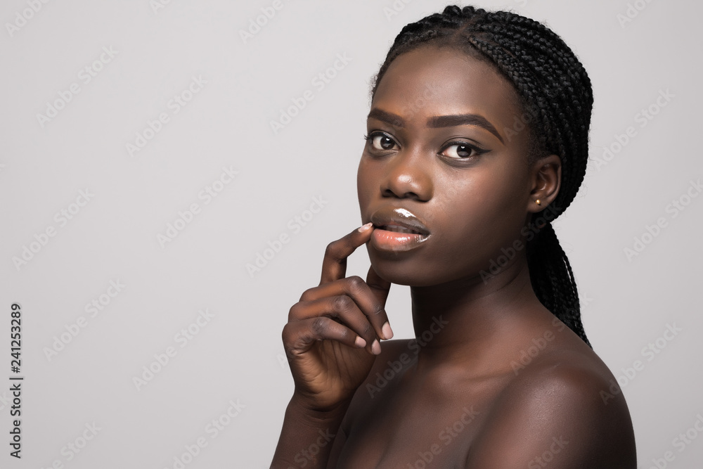 Beauty african woman face portrait. Beautiful afro american spa model ...