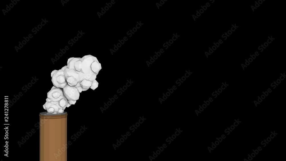 Low Poly smoke 3d animation. Pollution 3d smoke animation background ...