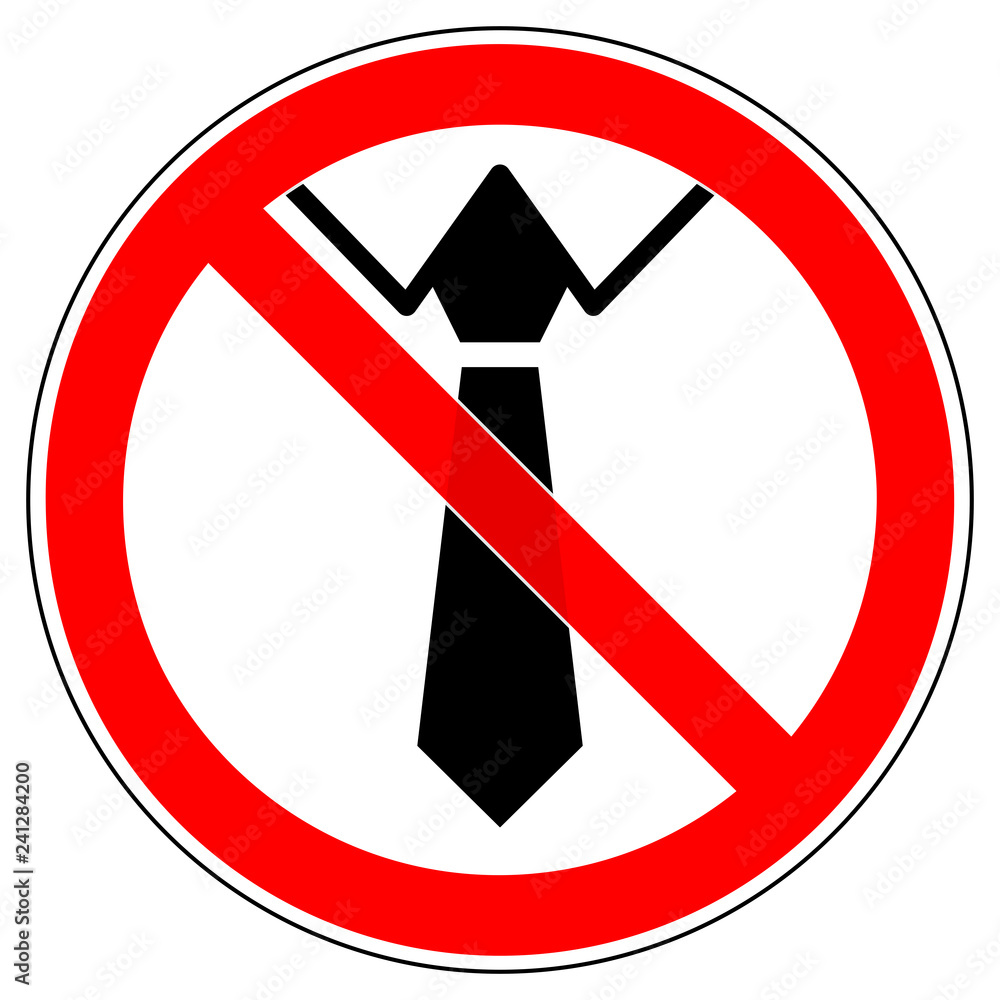 srr511 SignRoundRed - german - Verbotszeichen: Bedienung mit Krawatte ...