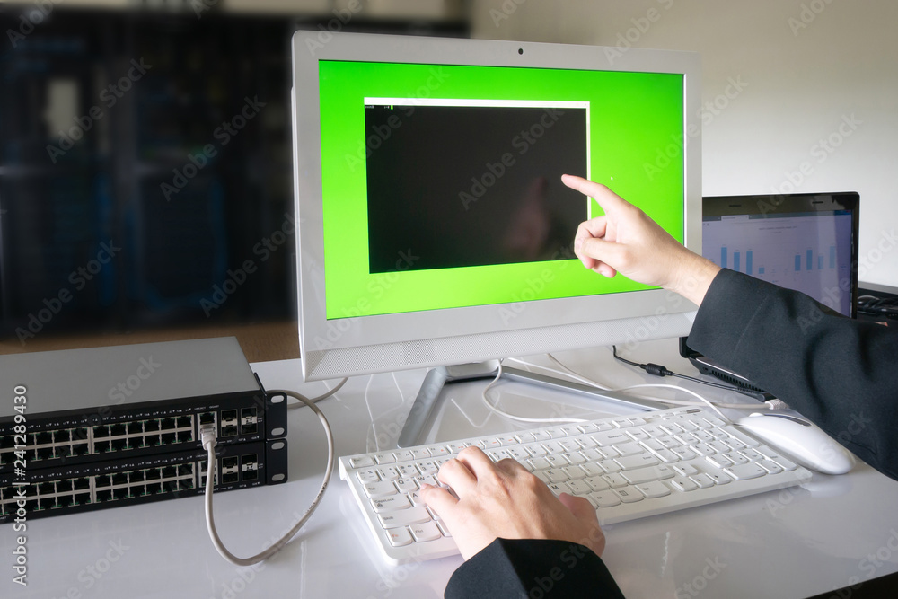 Foto de Network administrator config network switch setup from PC all ...