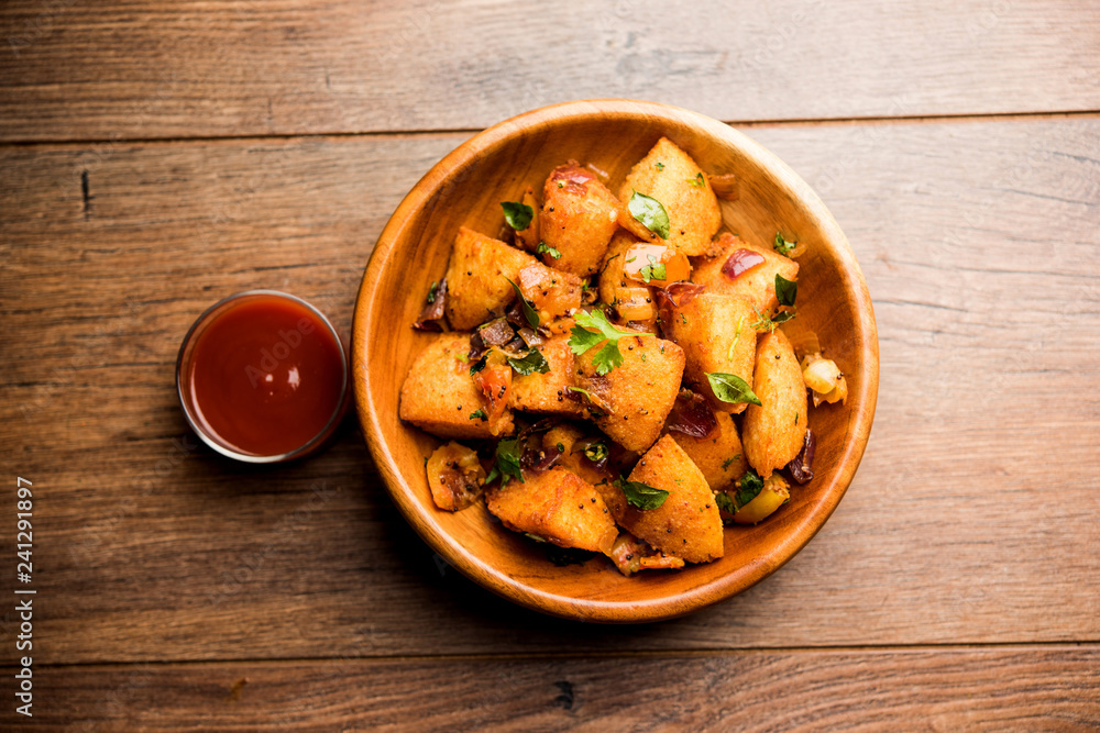 Masala fried Idlies or Idli fry - south indian Snack made using with ...