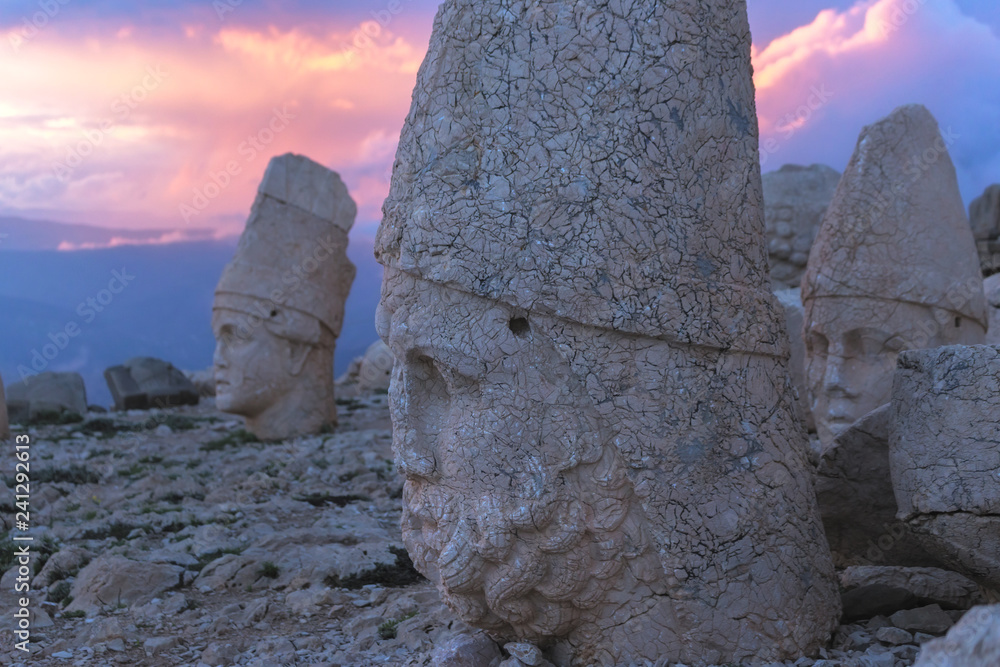 Stone head statues at Nemrut Mountain in Turkey Stock Photo | Adobe Stock