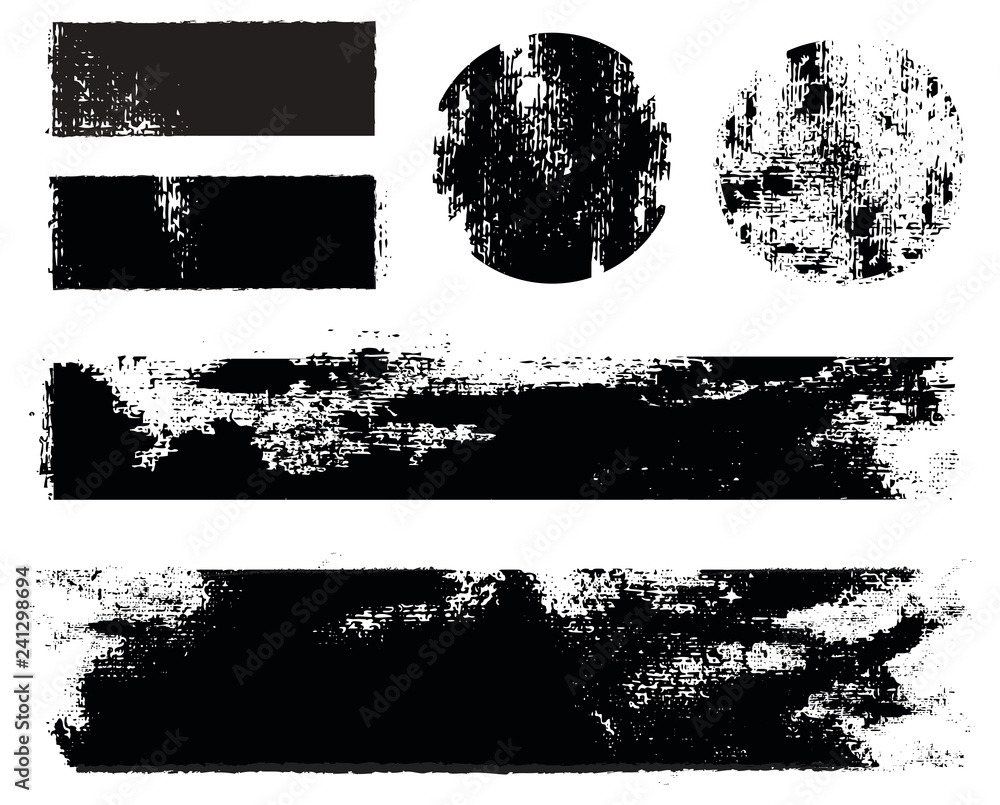 Grunge overlay banners and stamps background. Vector distress textures ...