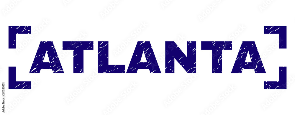 ATLANTA text seal watermark with grunge texture. Text label is placed ...