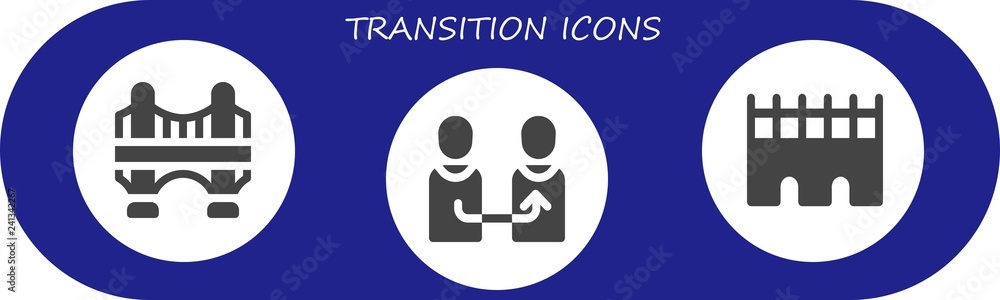 Vector icons pack of 3 filled transition icons Stock Vector | Adobe Stock