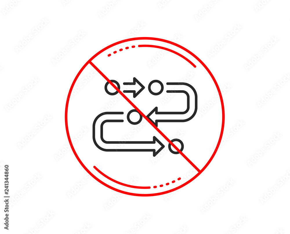 No or stop sign. Methodology line icon. Development process sign ...