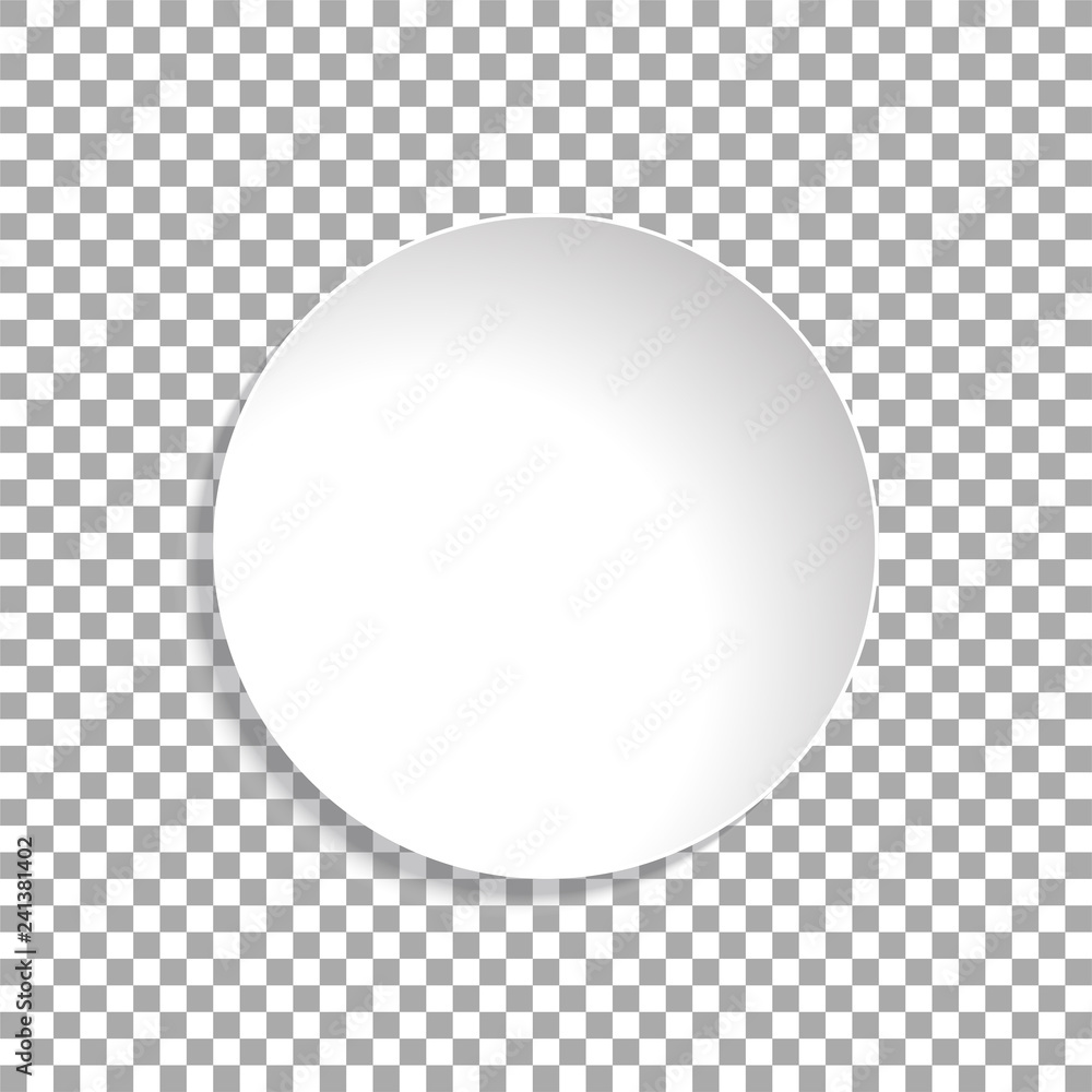 Vector paper circle sticker isolated on transparent background. Empty ...