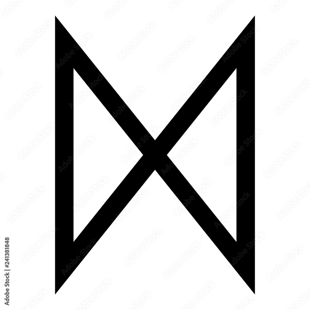 Dagaz rune dawn day symbol icon black color vector illustration flat ...