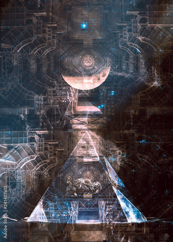 Universe nebula galaxy and the sacred geometry collage abstract outer ...