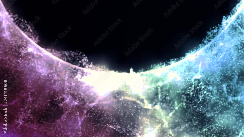 Defocused particle form abstract animated dark background. Abstract ...