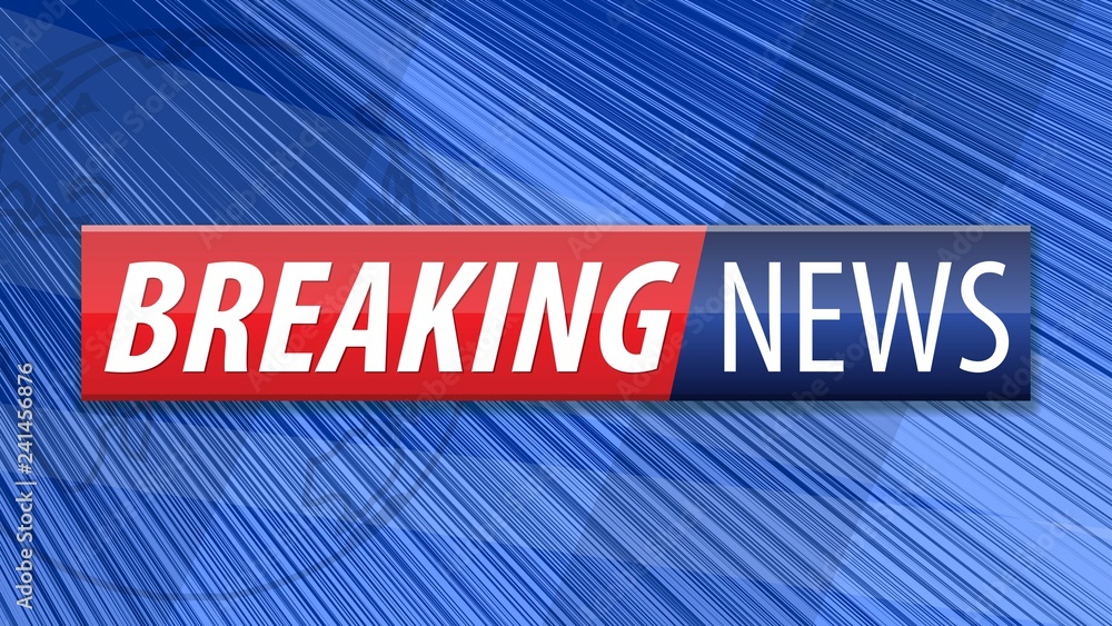 Breaking news background. Red blue banner with white text. Vector ...