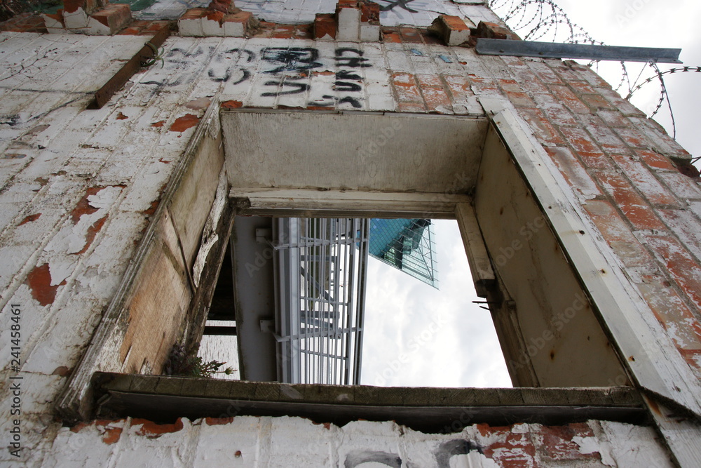 building fire, structural damage Stock Photo | Adobe Stock