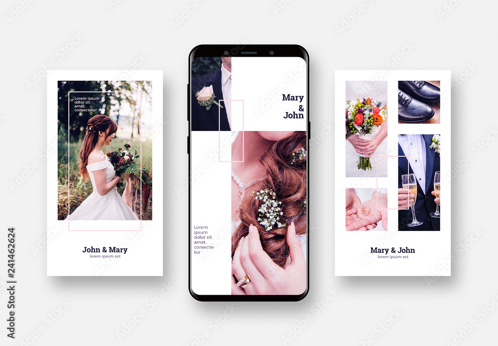 Wedding Social Media Post Layouts Stock Template | Adobe Stock