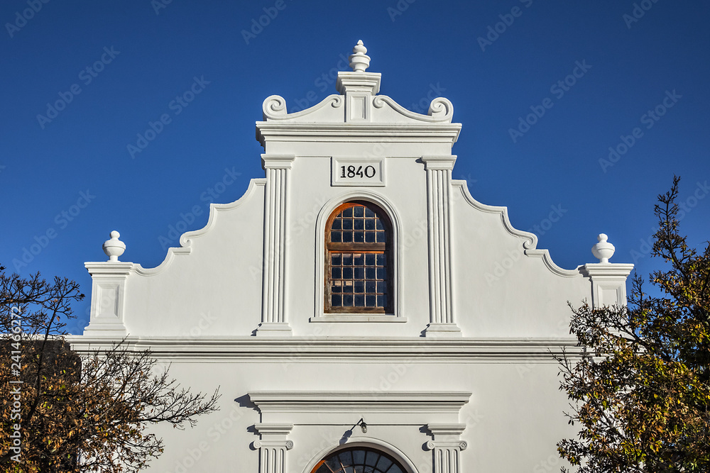 Stellenbosch Rhenish Mission Church (1823 - 1840) with its fine gables ...