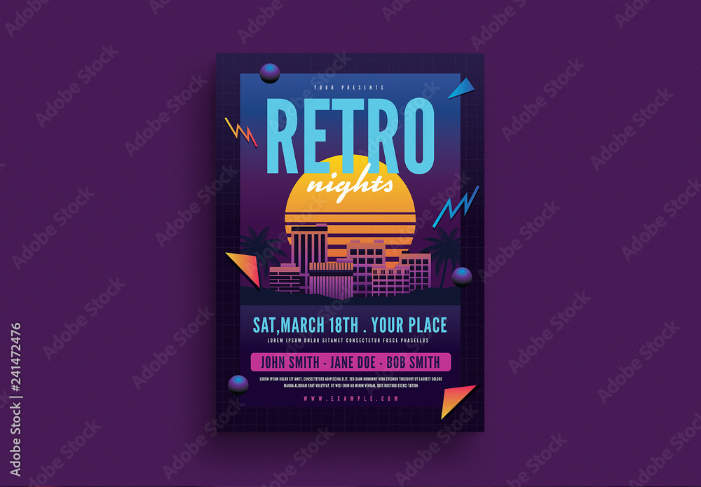 Retro Flyer Layout Stock Template | Adobe Stock